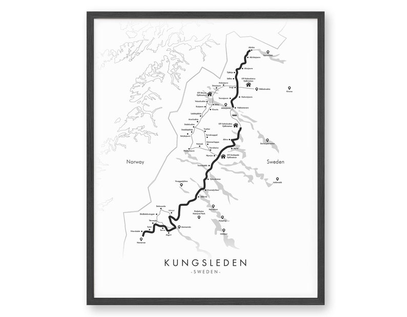 Kungsleden Trail Map | Kungsleden Hiking Poster | King’s Trail Sweden ...