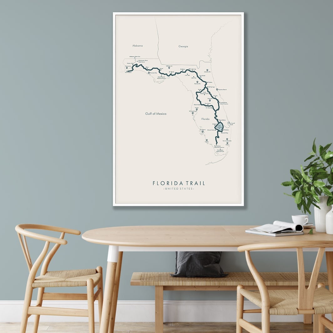 Florida Trail Map | Florida Trail Poster | USA National Scenic Trail ...