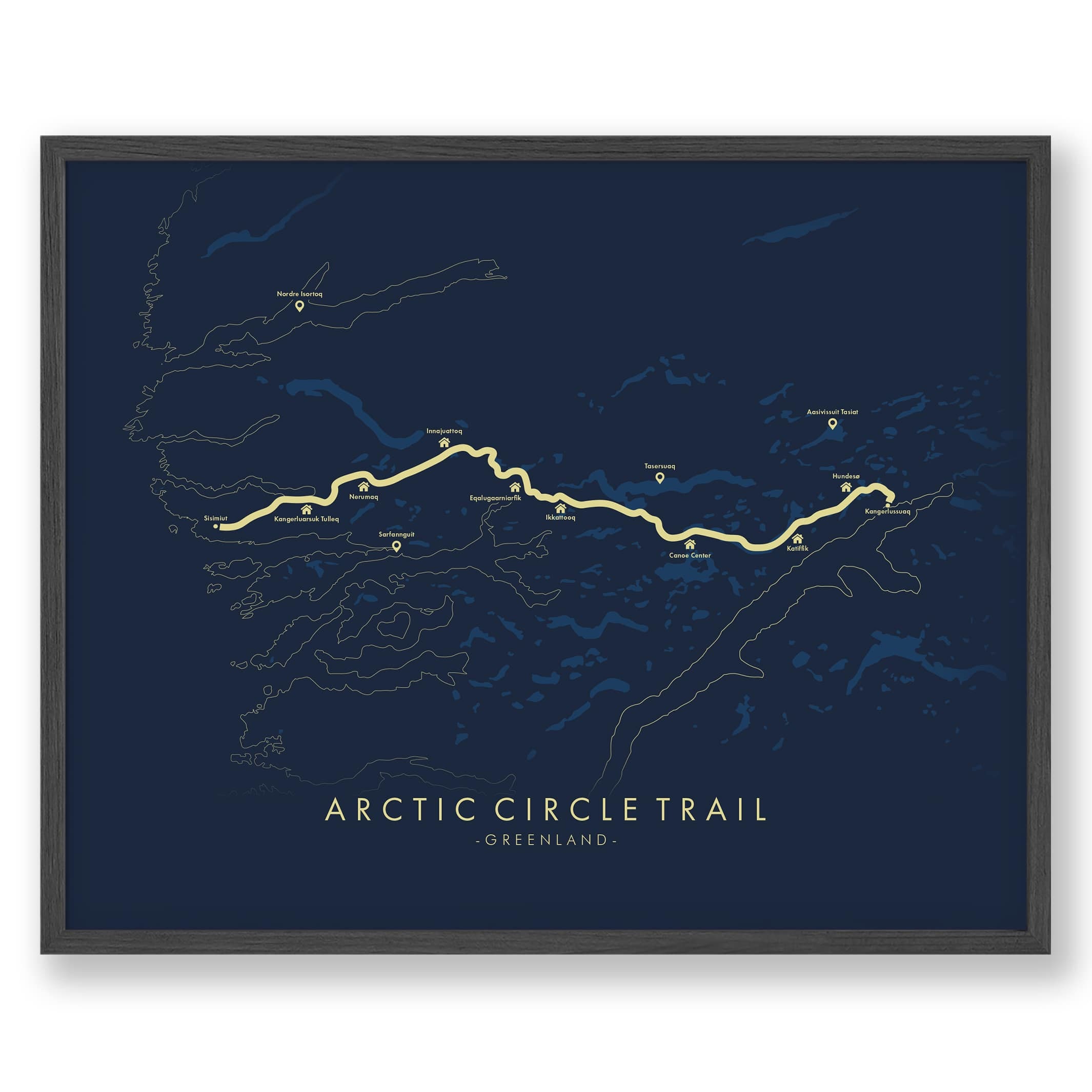 Arctic Circle Trail Map Arctic Circle Trail Poster | Etsy