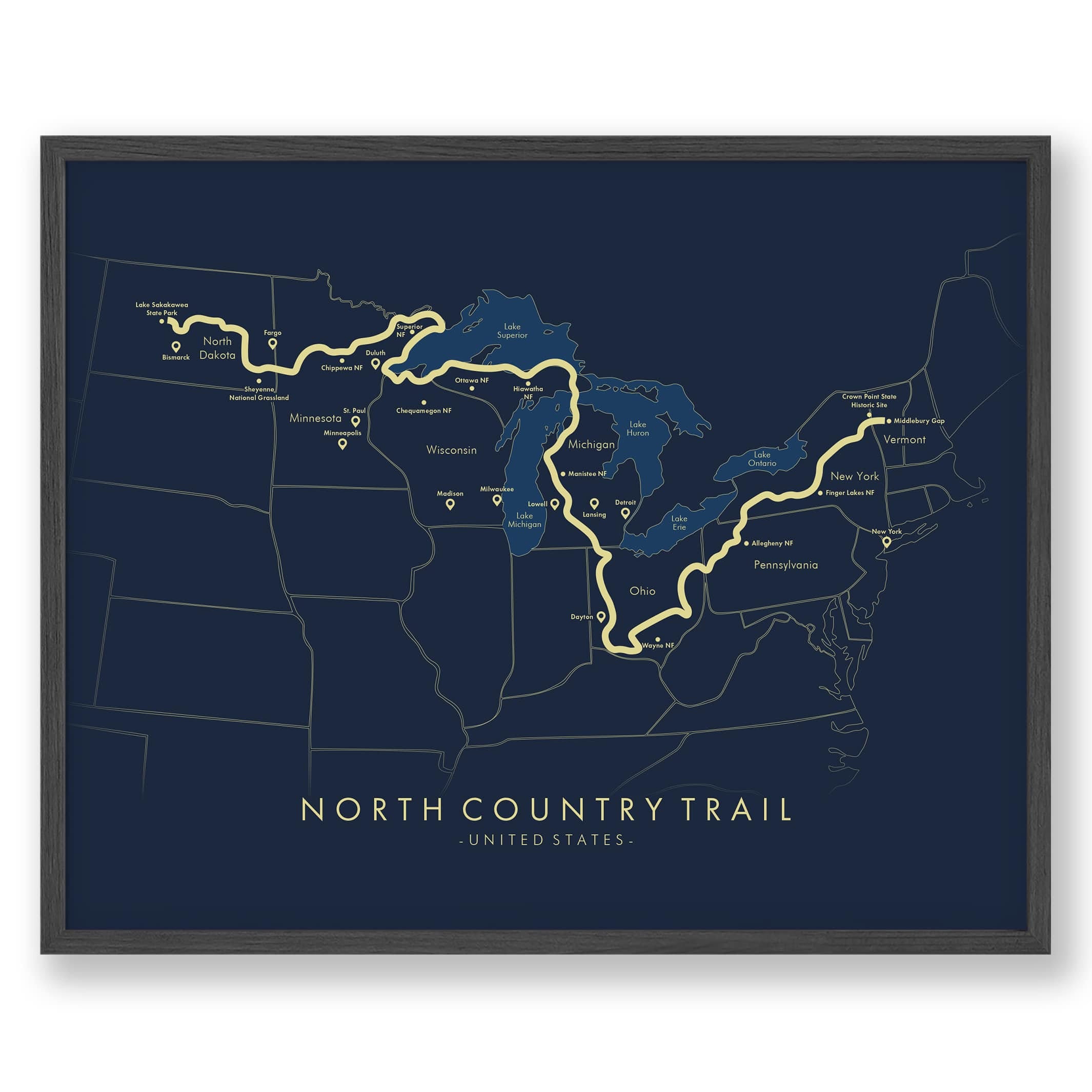 North County Trail Map North Country National Scenic Hiking - Etsy