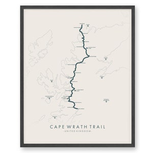 Cape Wrath Trail Map | Cape Wrath Trail Poster | Hiking UK | Trail Maps ...