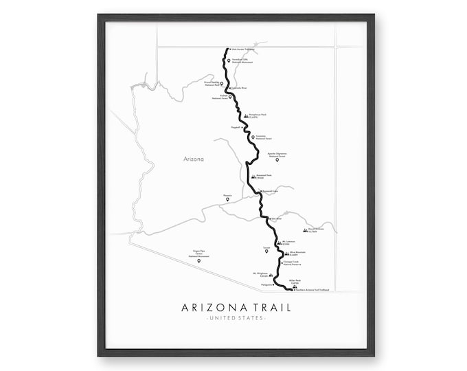 The Arizona Trail Sign I the Arizona Trail Map-choose Your - Etsy