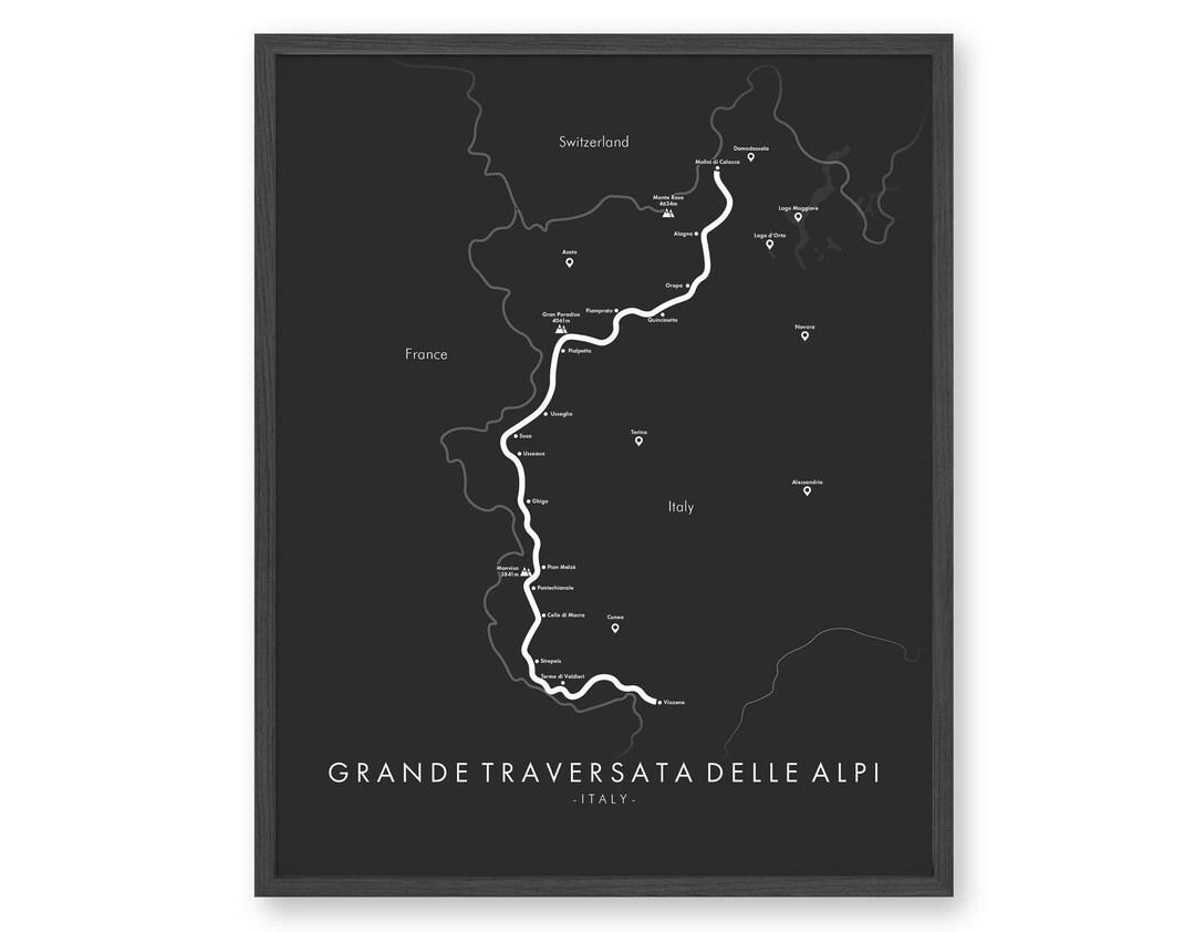 Grande Traversata Delle Alpi Map | Grande Traversata Delle Alpi Trail ...