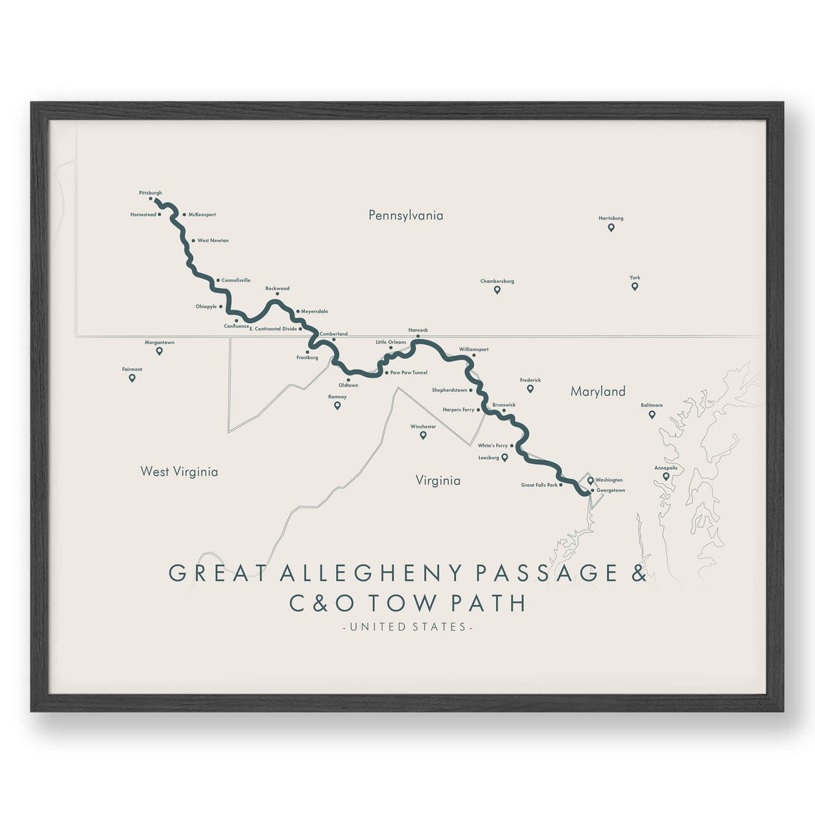 Great Allegheny Passage GAP and Chesapeake and Ohio C&O - Etsy