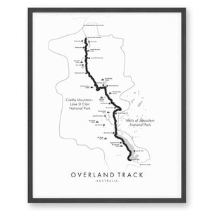 Overland Track Map | Overland Trail Poster | Tasmania Hiking | Relive ...
