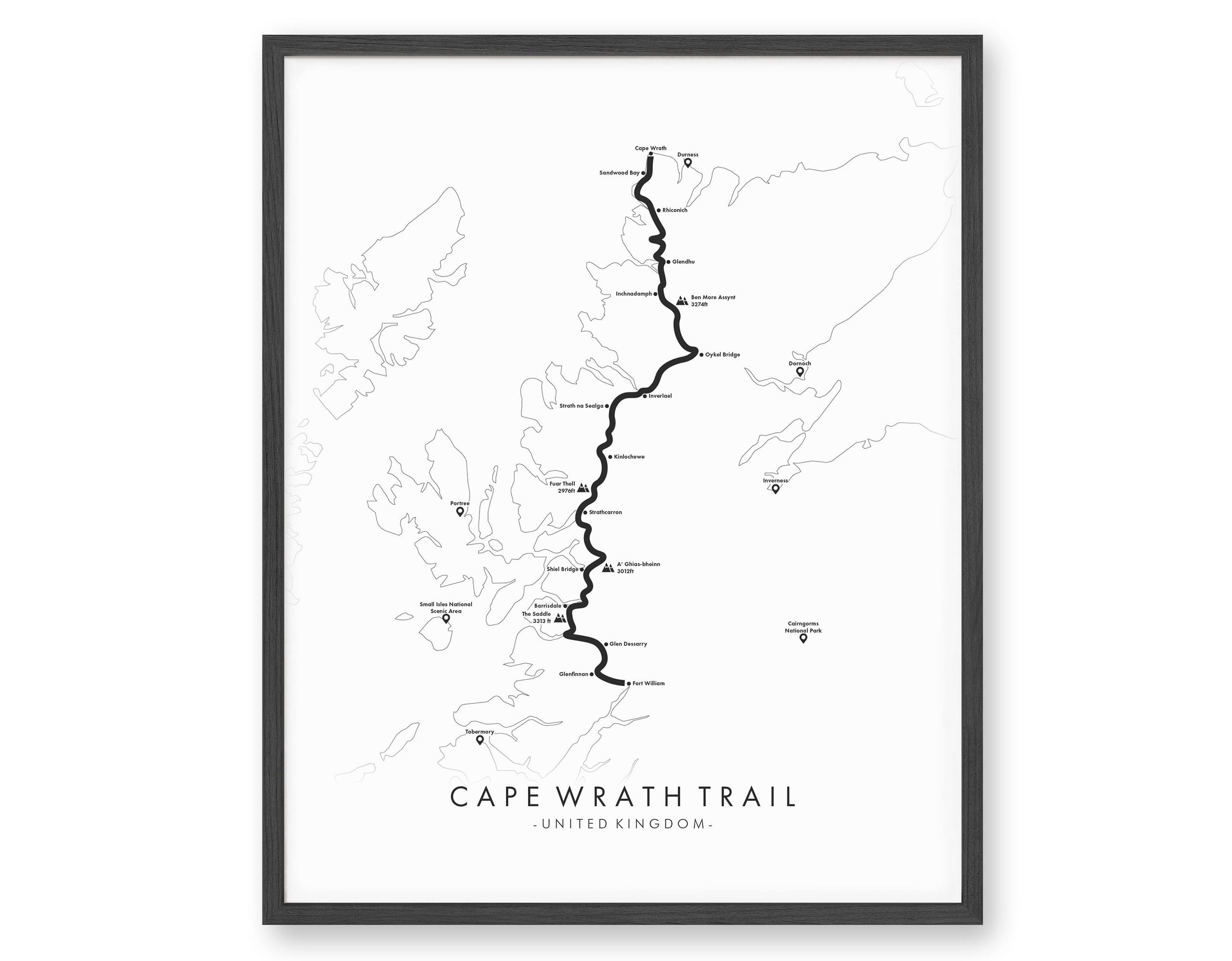 Cape Wrath Trail Map Cape Wrath Trail Poster Hiking UK - Etsy UK