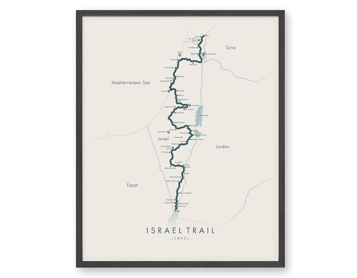 Israel Trail Map | Israel National Trail Poster | Shvil Yisrael Poster ...