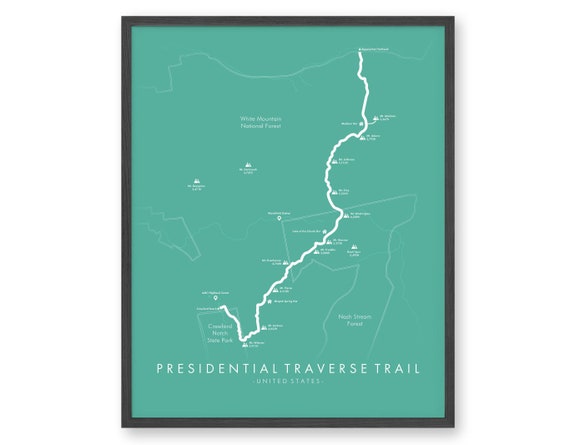 Presidential Traverse Trail Map Presidential Traverse Trail | Etsy