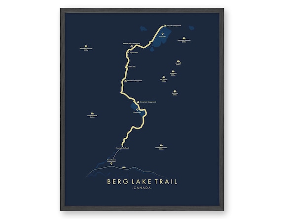 Berg Lake Trail and Snowbird Pass Map Berg Lake Trail and - Etsy