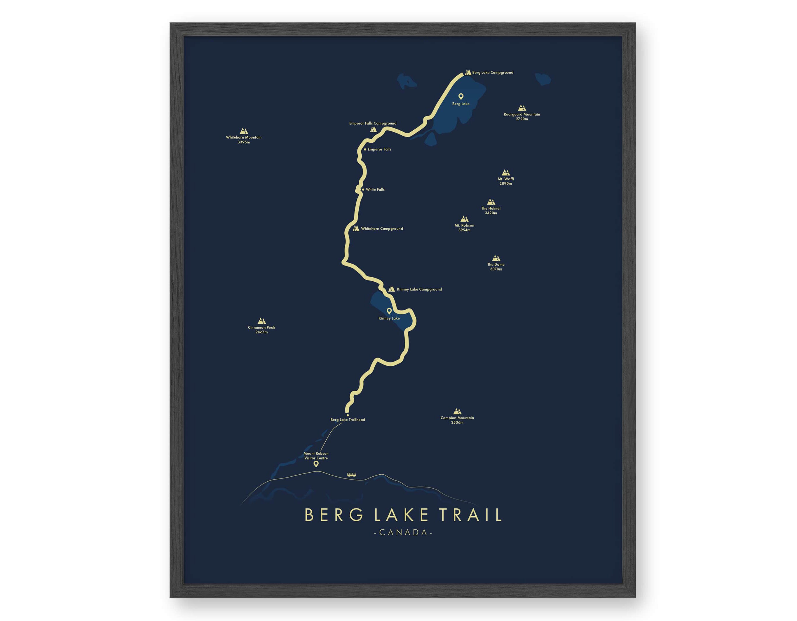 Berg Lake Trail and Snowbird Pass Map | Berg Lake Trail and Snowbird ...