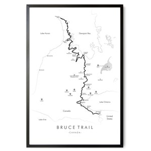 Bruce Trail Map Bruce Trail Poster Hiking Canada Poster | Etsy