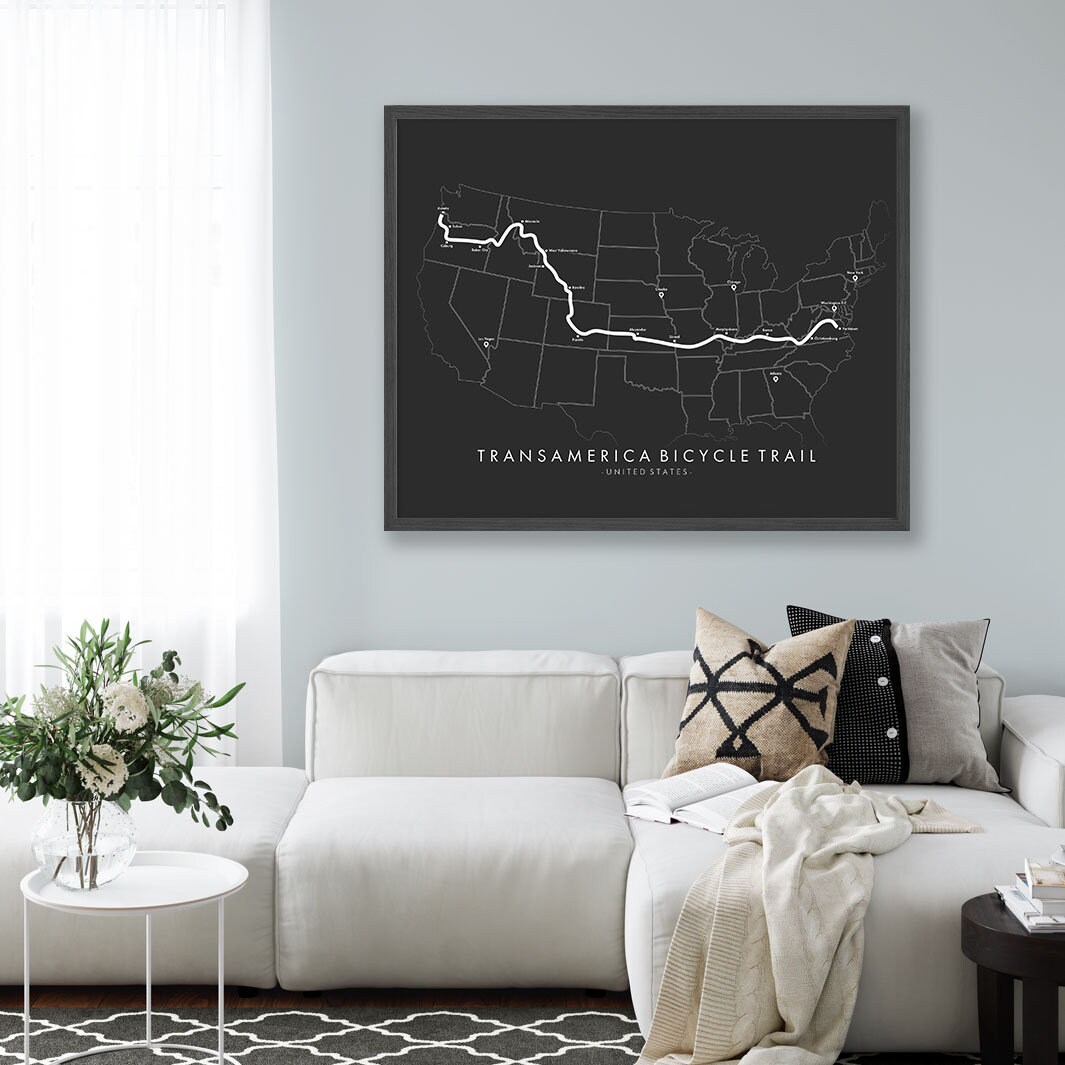 Transamerica Bicycle Trail Map Transamerica Bicycle Trail | Etsy