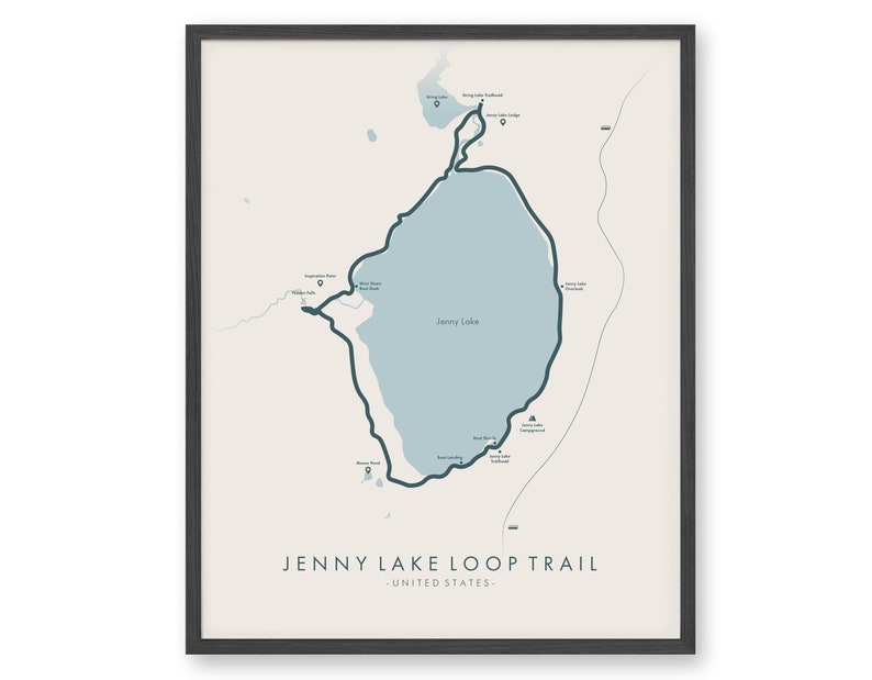 Jenny Lake Loop Trail Map Jenny Lake Loop Trail Poster - Etsy