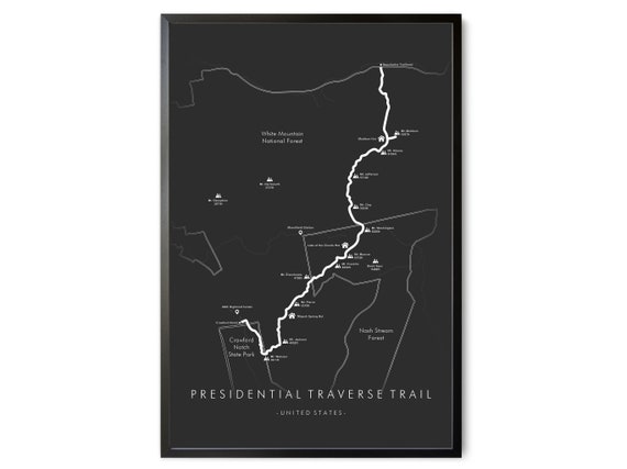 Presidential Traverse Trail Map Presidential Traverse Trail | Etsy