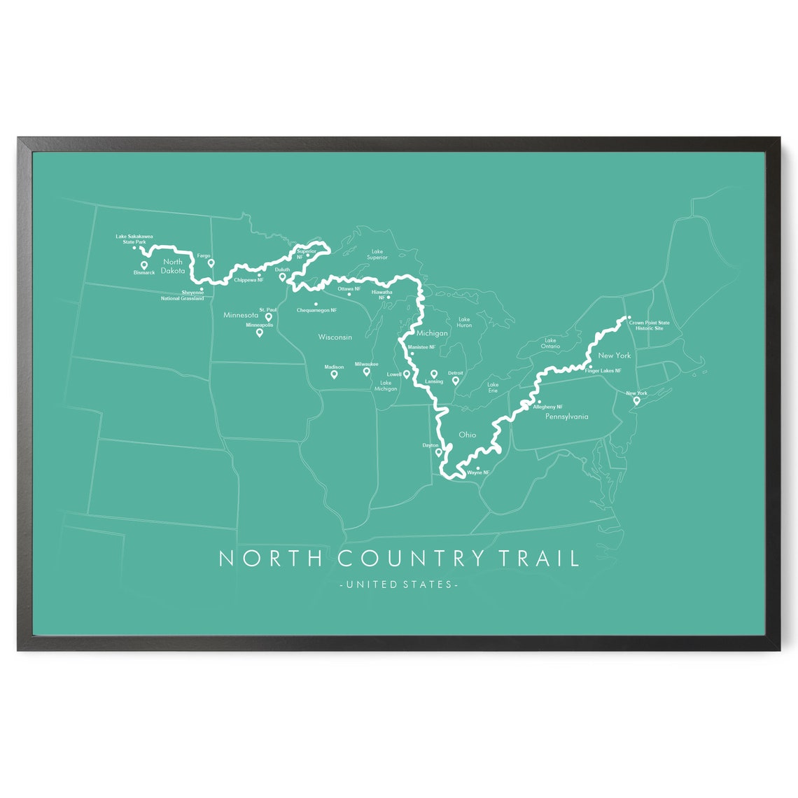 North County Trail Map North Country National Scenic Hiking | Etsy