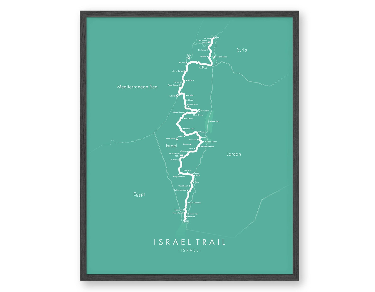 Israel Trail Map | Israel National Trail Poster | Shvil Yisrael Poster ...