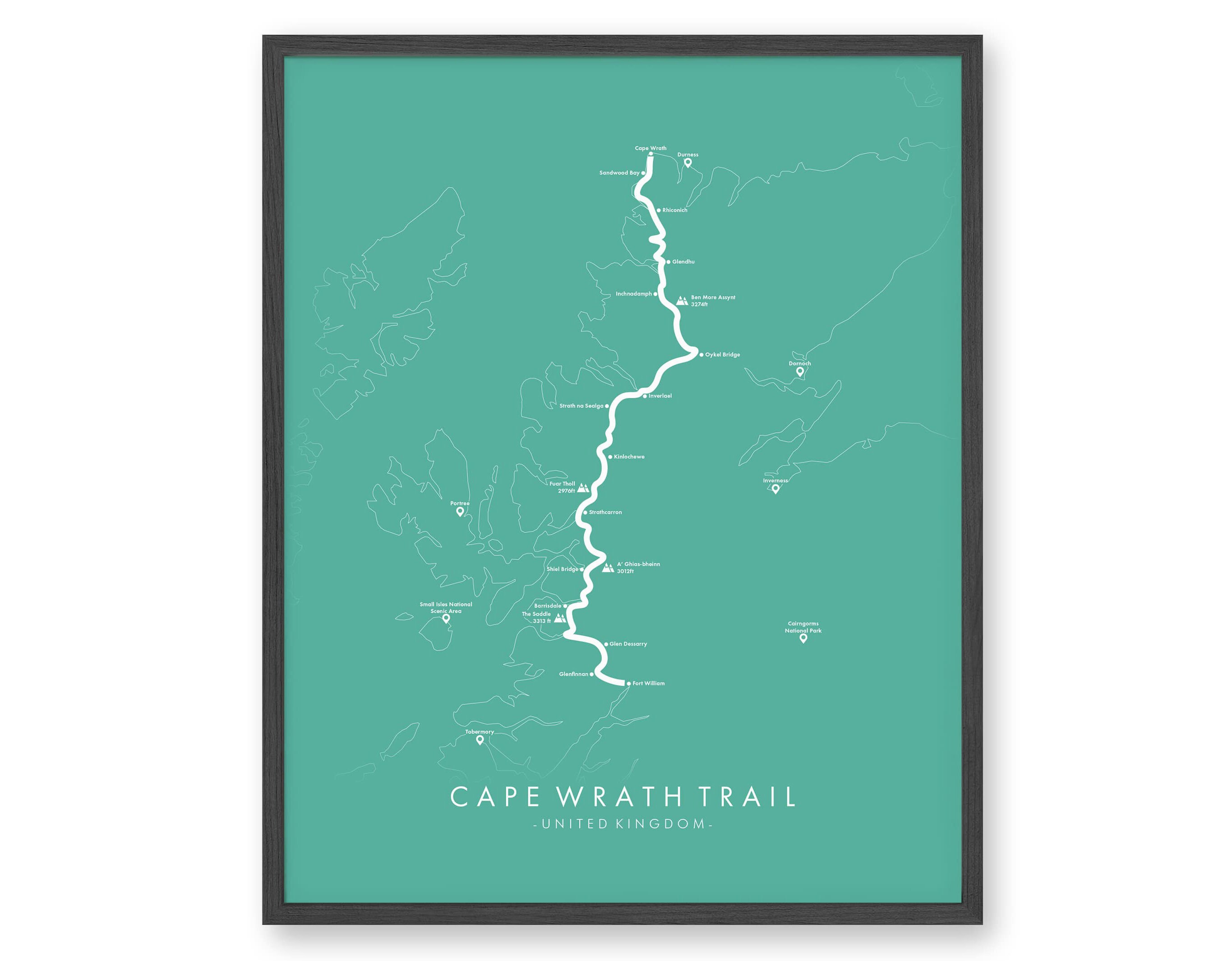 Cape Wrath Trail Map Cape Wrath Trail Poster Hiking UK - Etsy UK