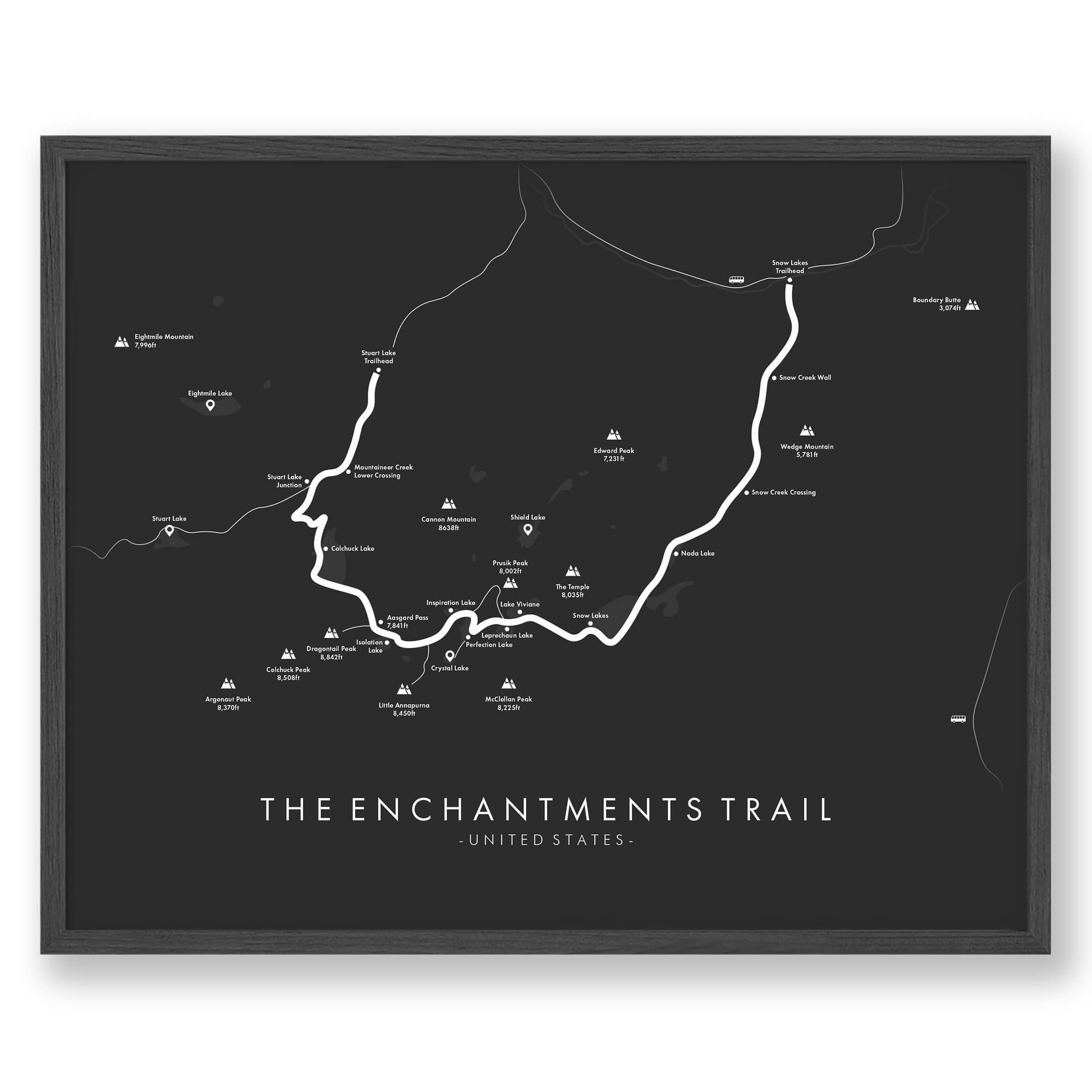 The Enchantments Trail Map the Enchantments Trail Poster - Etsy