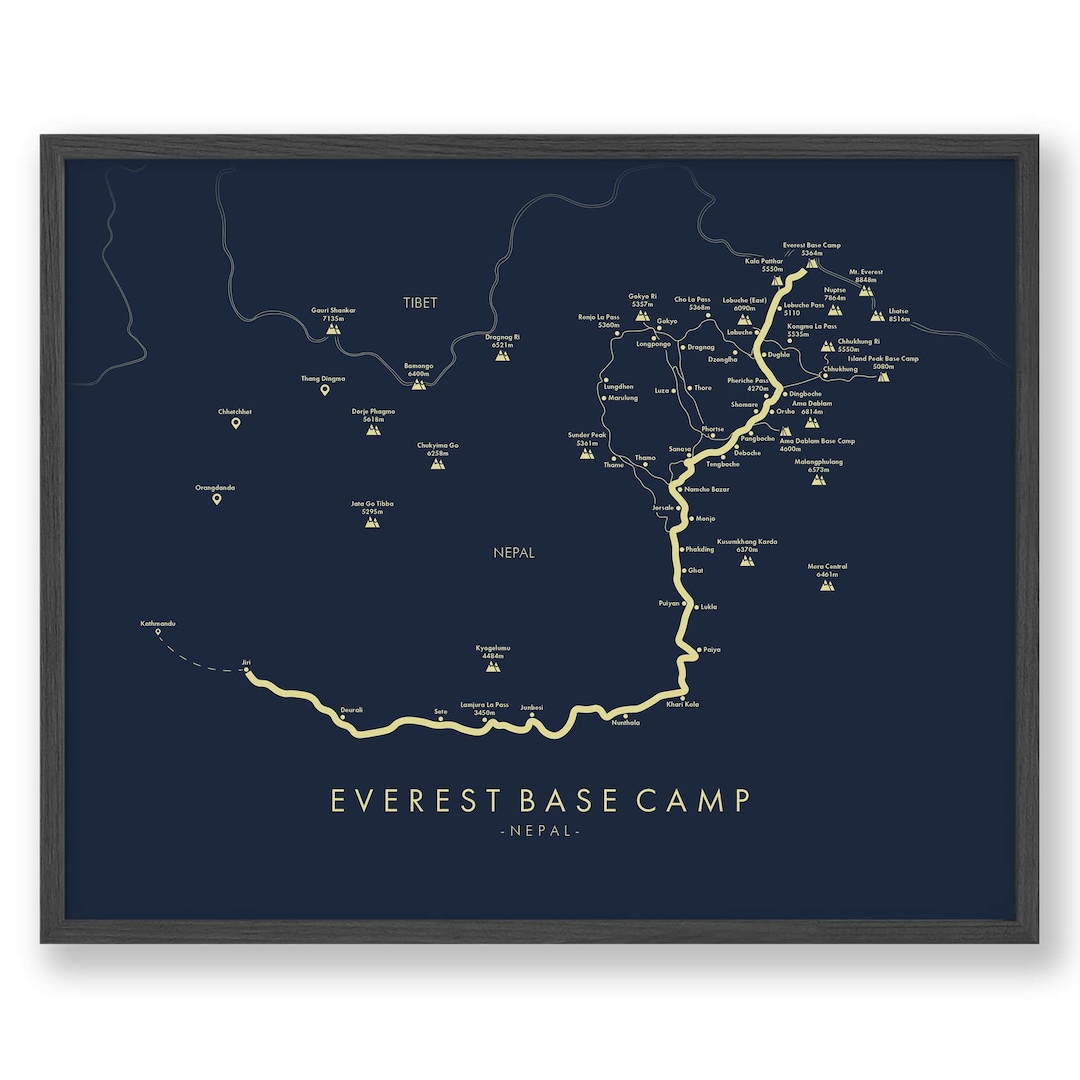 Everest Base Camp - Jiri Poster | Everest Base Camp - Jiri Trek Map ...