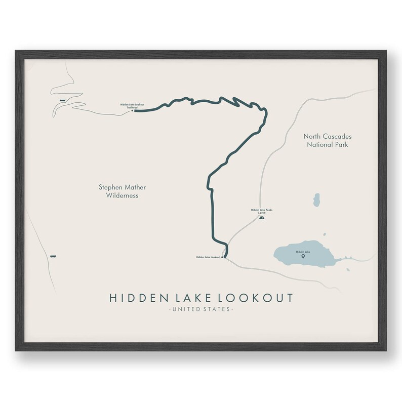 Hidden Lake Lookout Trail Map Hidden Lake Lookout Trail - Etsy