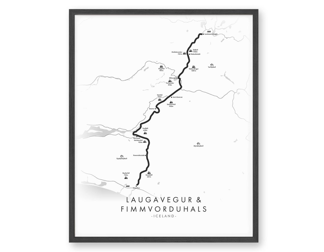 Laugavegur and Fimmvorduhals Trail Map |laugavegur and Fimmvorduhals ...
