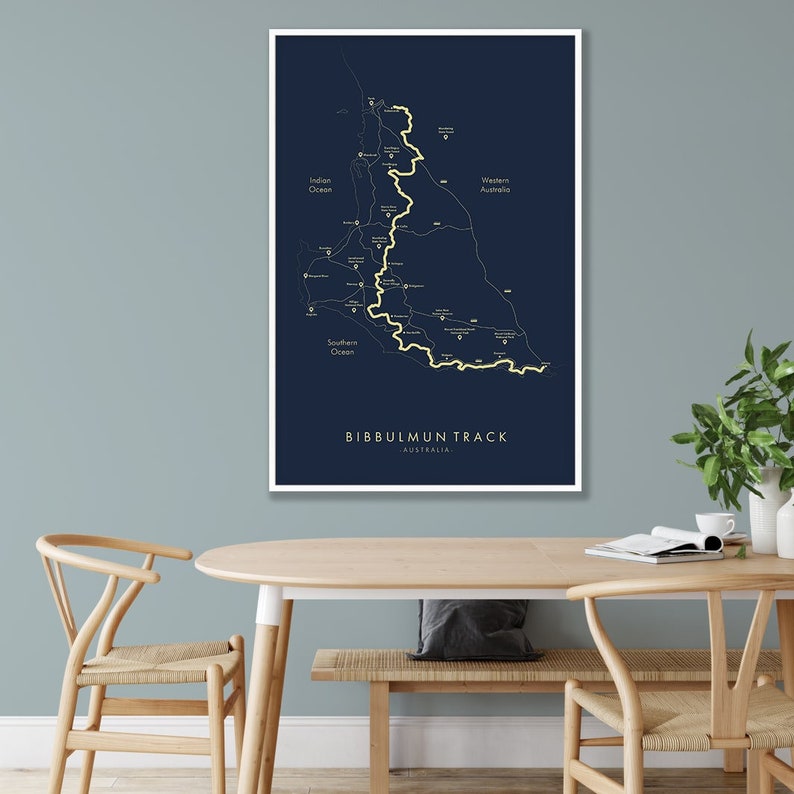Bibbulmun Track Map Bibbulmun Hiking Poster Australia - Etsy