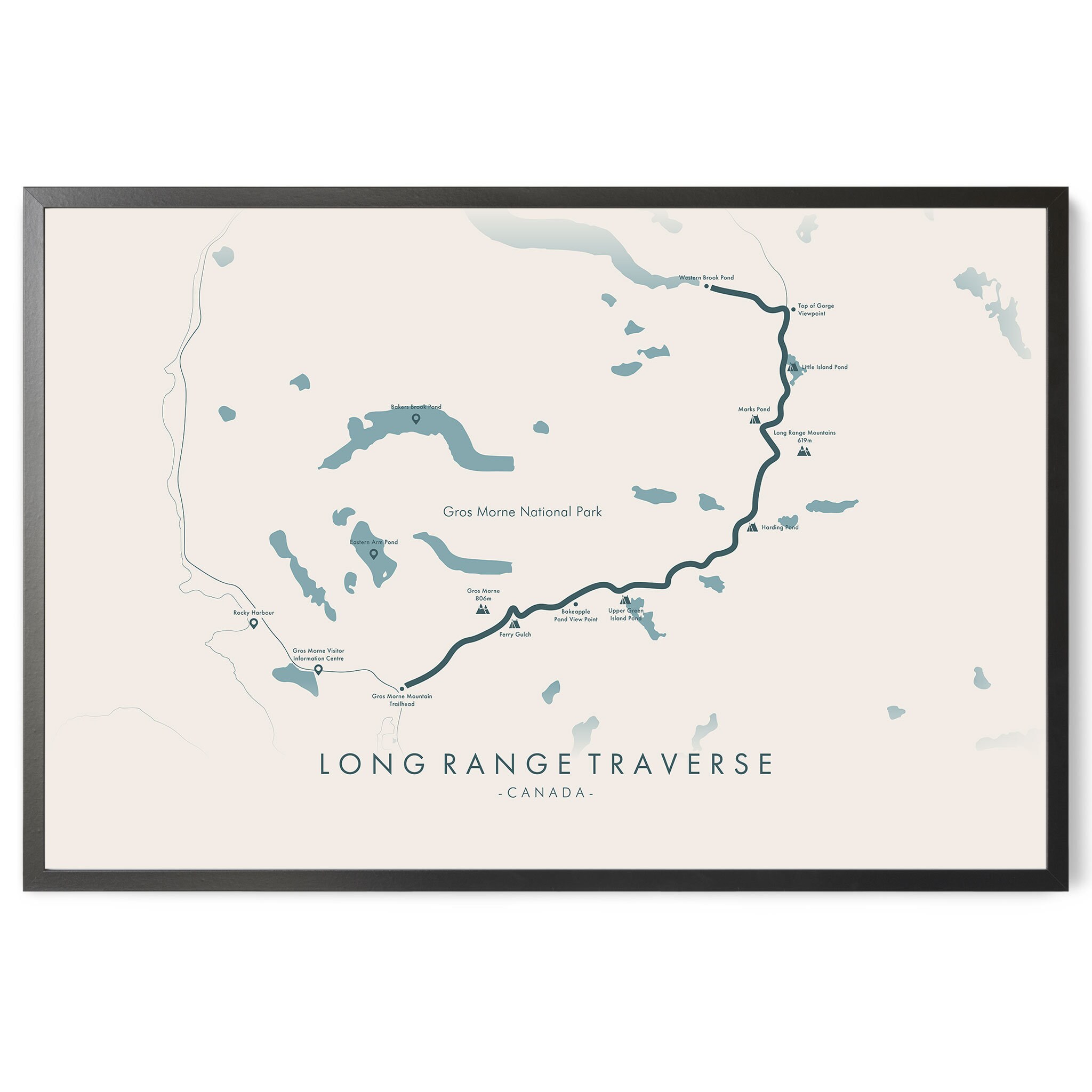 Long Range Traverse Map Long Range Traverse Trail Poster | Etsy