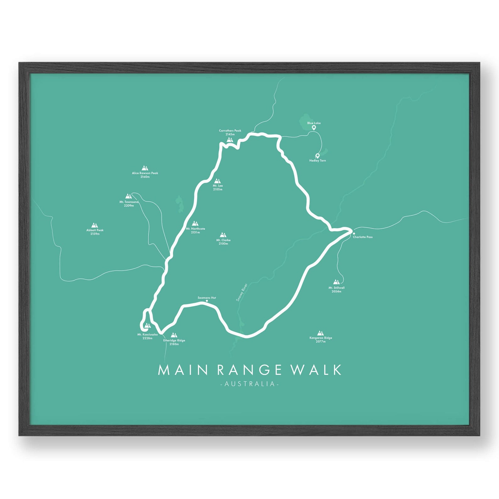Main Range Walk Map Main Range Walk Poster Kosciuszko - Etsy