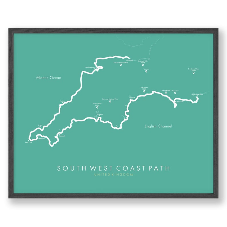 South West Coast Path Map South West Coast Path National - Etsy
