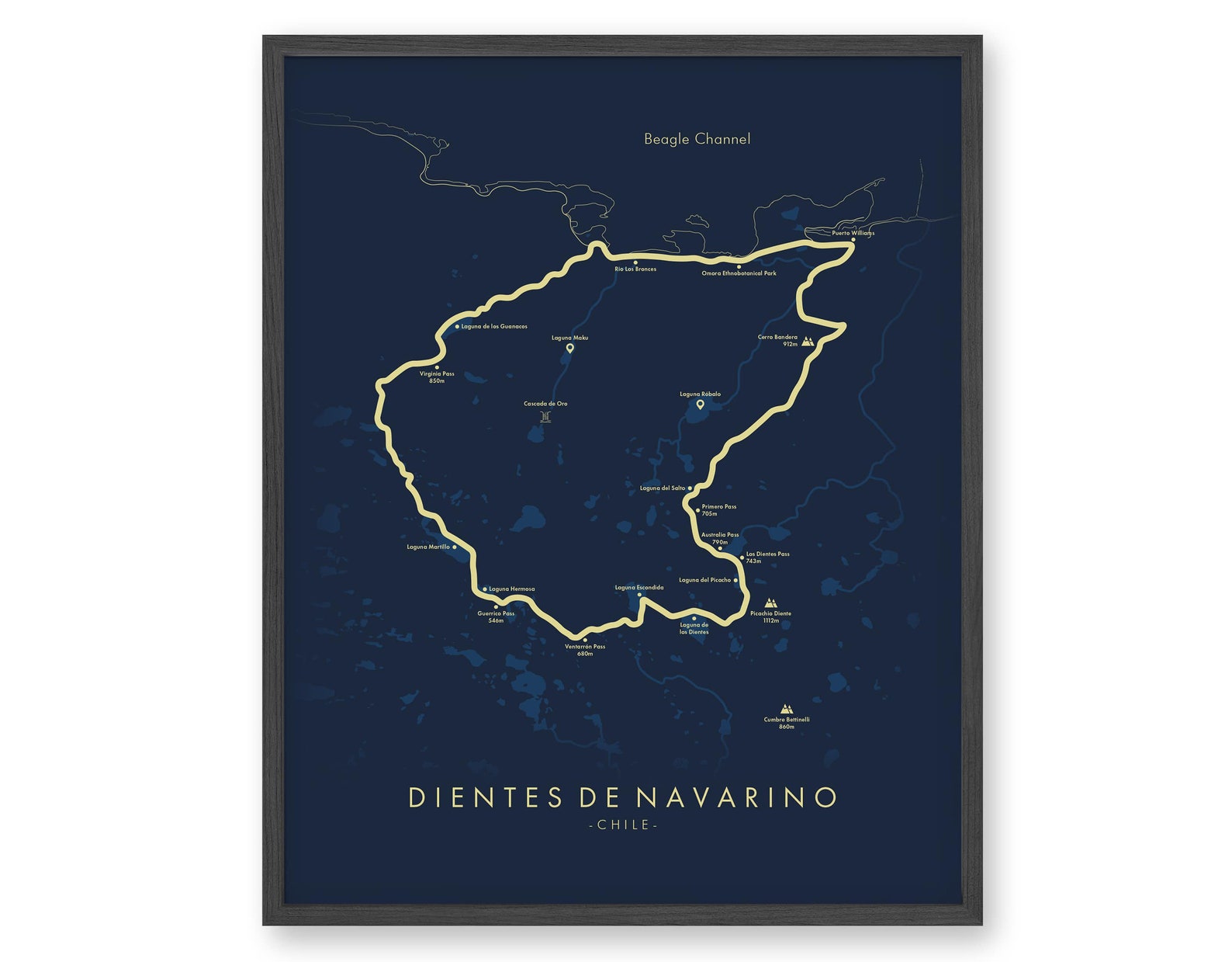 Dientes De Navarino Trail Map Dientes De Navarino Trail - Etsy