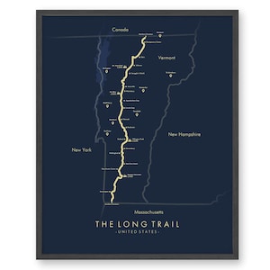 Vermont Long Trail Map | the Long Trail Vermont Map | the Long Trail in ...
