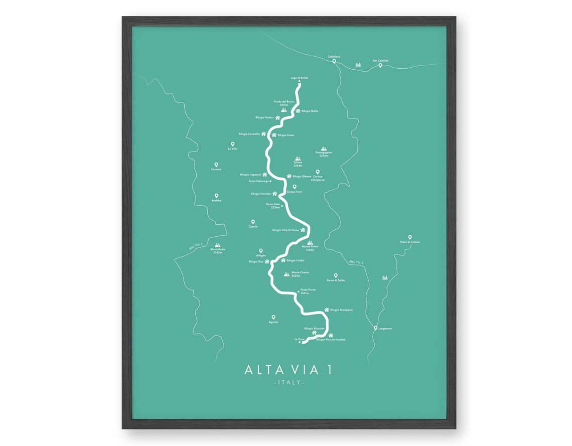 Alta via 1 Trail Map | Alta via 1 Trail Map | Dolomite High Route 1 ...