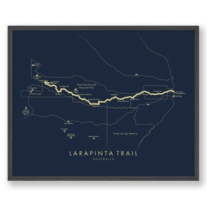 Larapinta Trail Map | Larapinta Trail Poster | Australia Hiking Poster ...