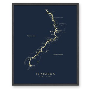 Te Araroa Poster | Te Araroa Track Map | New Zealand Trekking | Relive ...
