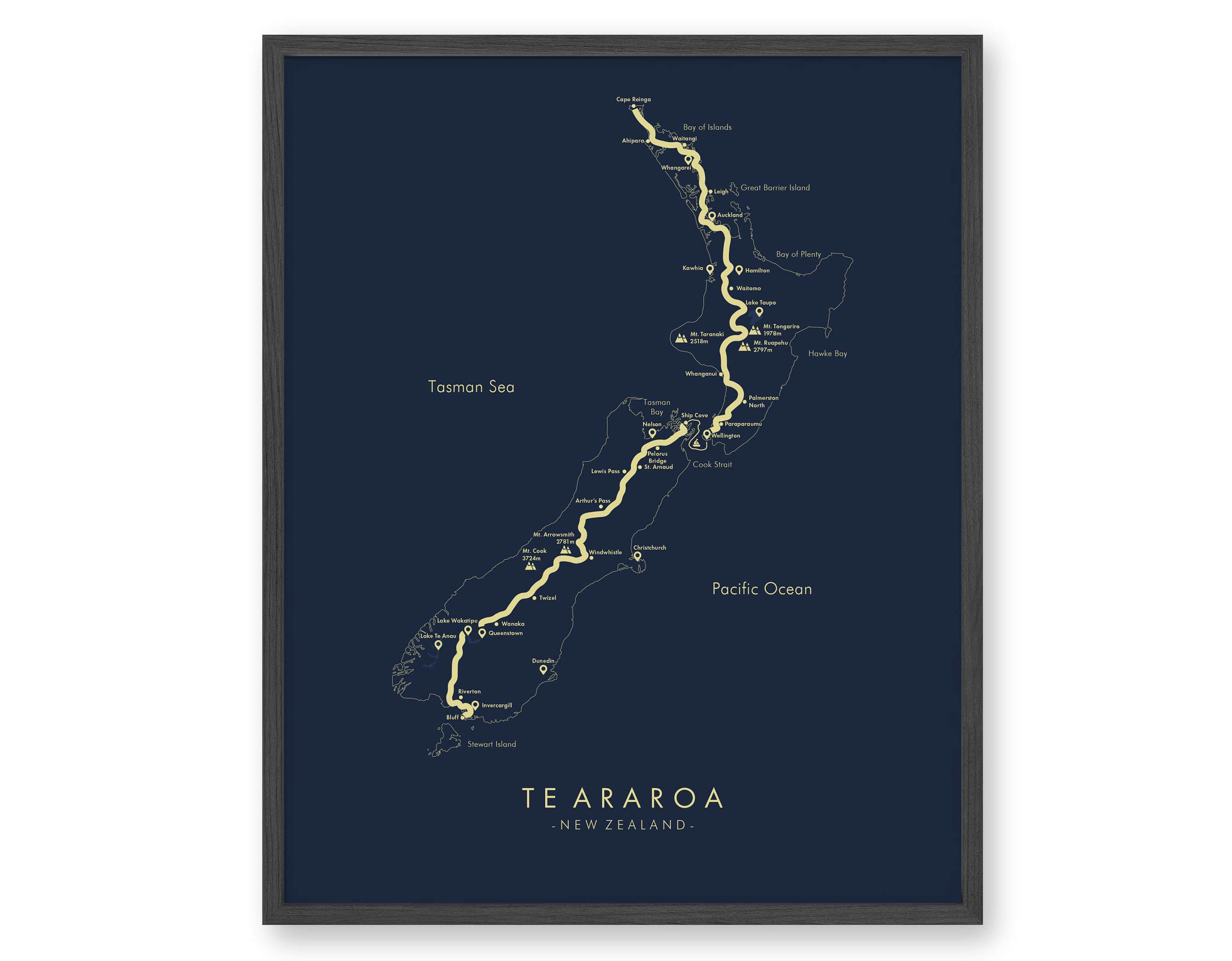 Te Araroa Poster Te Araroa Track Map New Zealand Trekking - Etsy UK