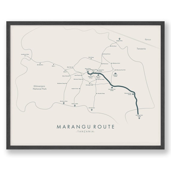 Marangu Route Map Kilimanjaro Hiking Poster Coca-cola - Etsy