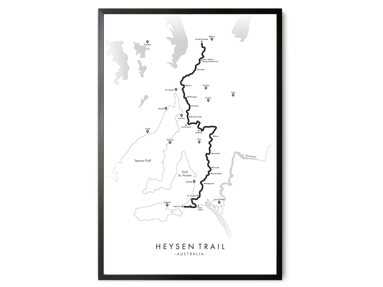 Heysen Trail Map Heysen Trail Hiking Poster Hiking | Etsy