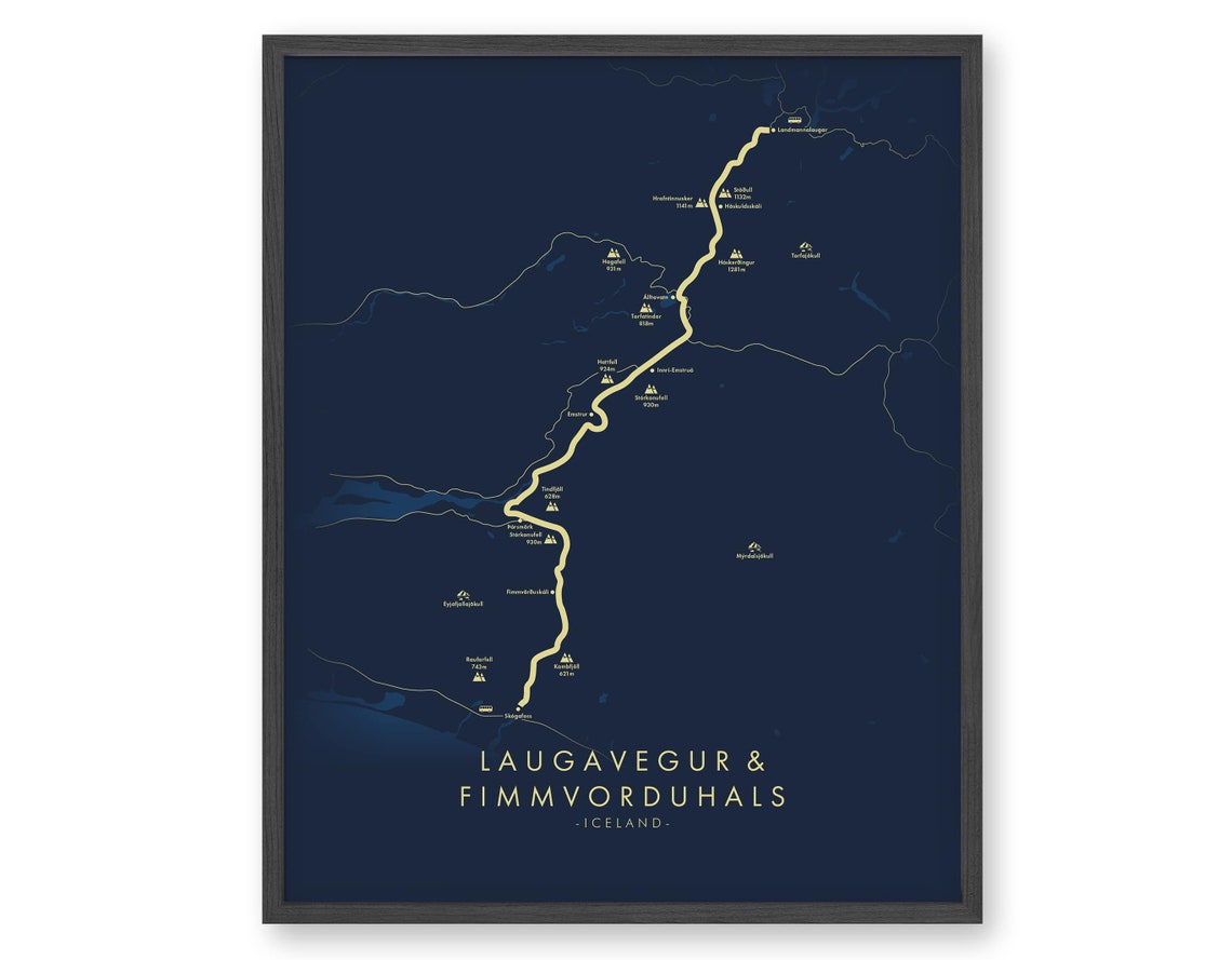 Laugavegur and Fimmvorduhals Trail Map |laugavegur and Fimmvorduhals ...