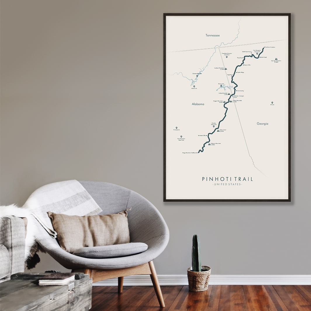 Pinhoti Trail Map Pinhoti Trail Poster National Recreation | Etsy