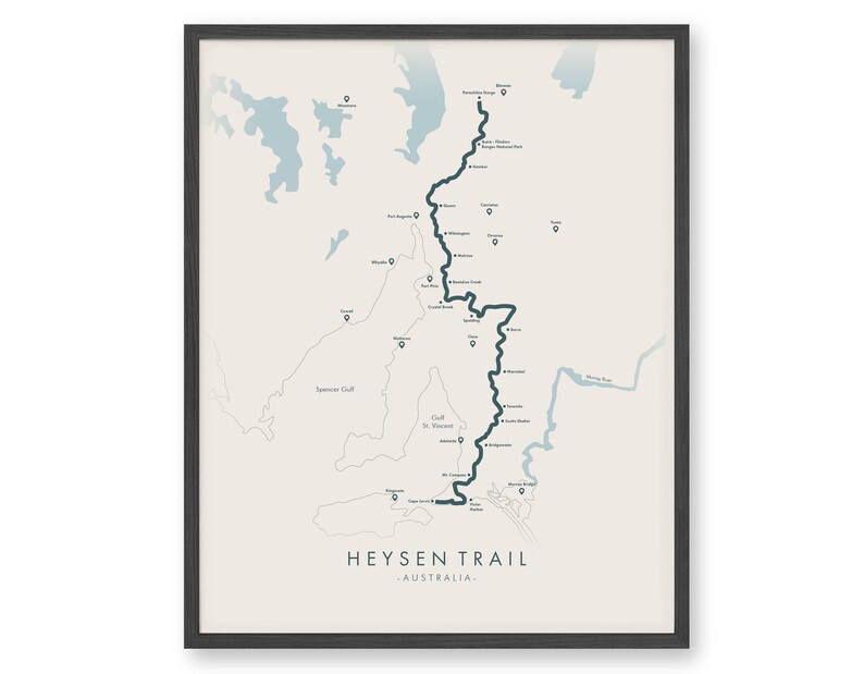 Heysen Trail Map Heysen Trail Hiking Poster Hiking - Etsy