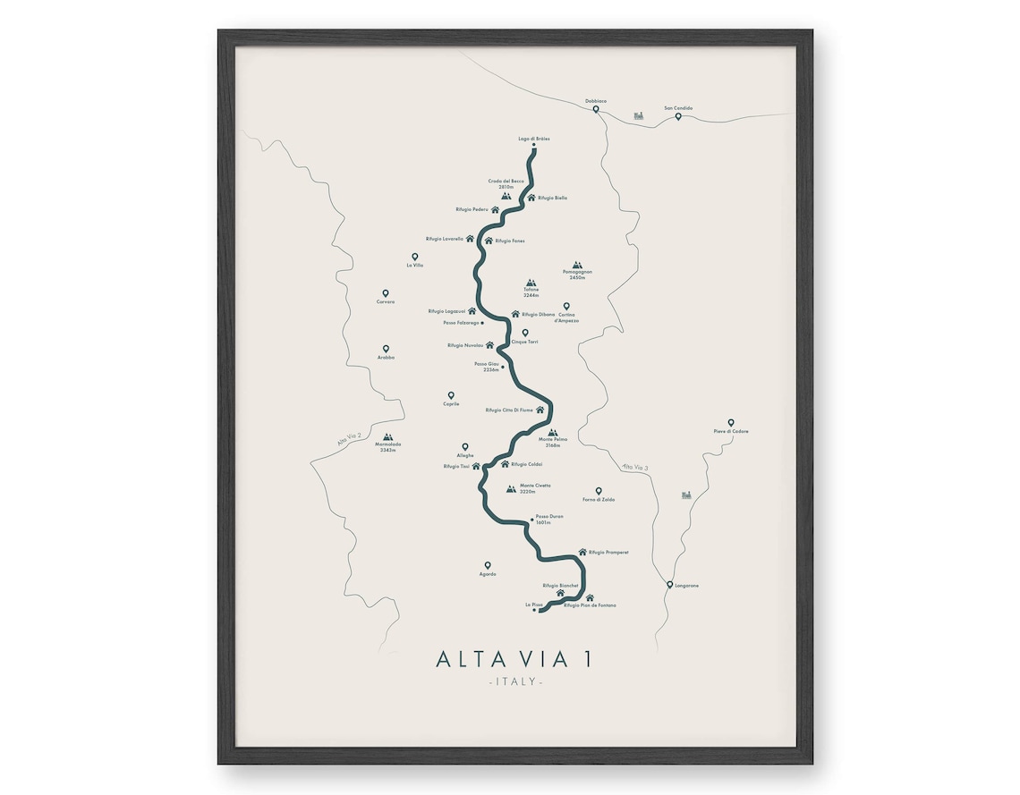Alta via 1 Trail Map | Alta via 1 Trail Map | Dolomite High Route 1 ...