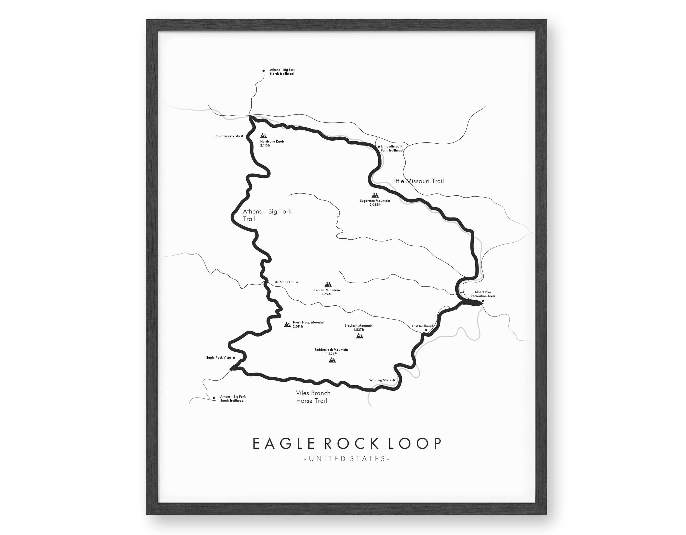Eagle Rock Loop Trail Map | Eagle Rock Loop Poster | Ouachita National ...