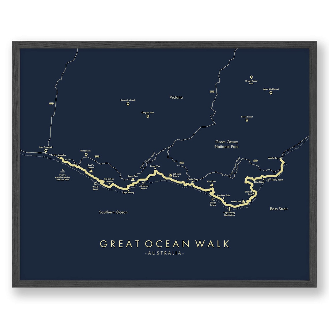 Great Ocean Walk Poster the Great Ocean Walk Map Australia | Etsy