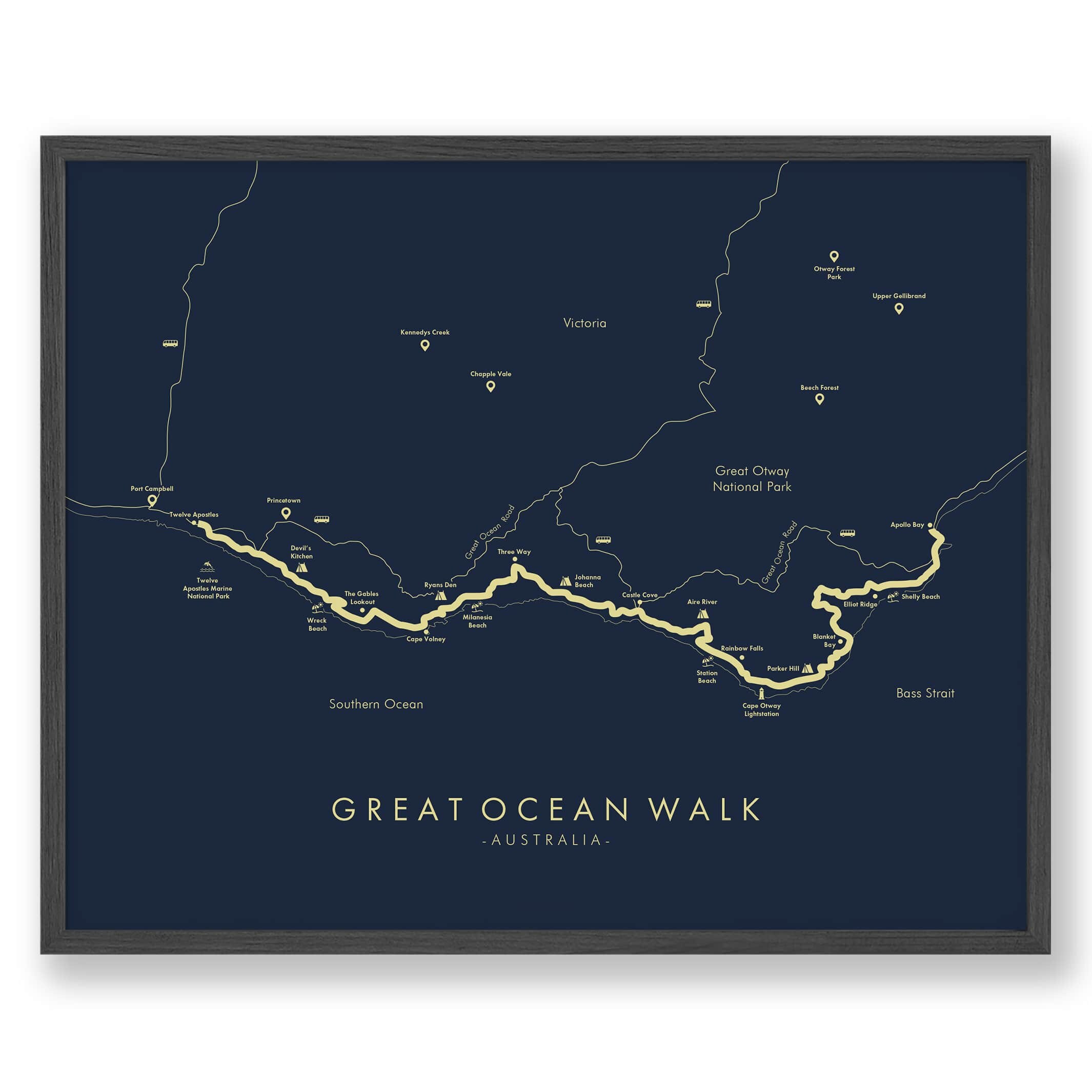 Great Ocean Walk Poster the Great Ocean Walk Map Australia - Etsy
