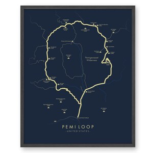 Pemi Loop Map | Pemi Loop Poster | White Mountain Hiking | USA Hiking ...