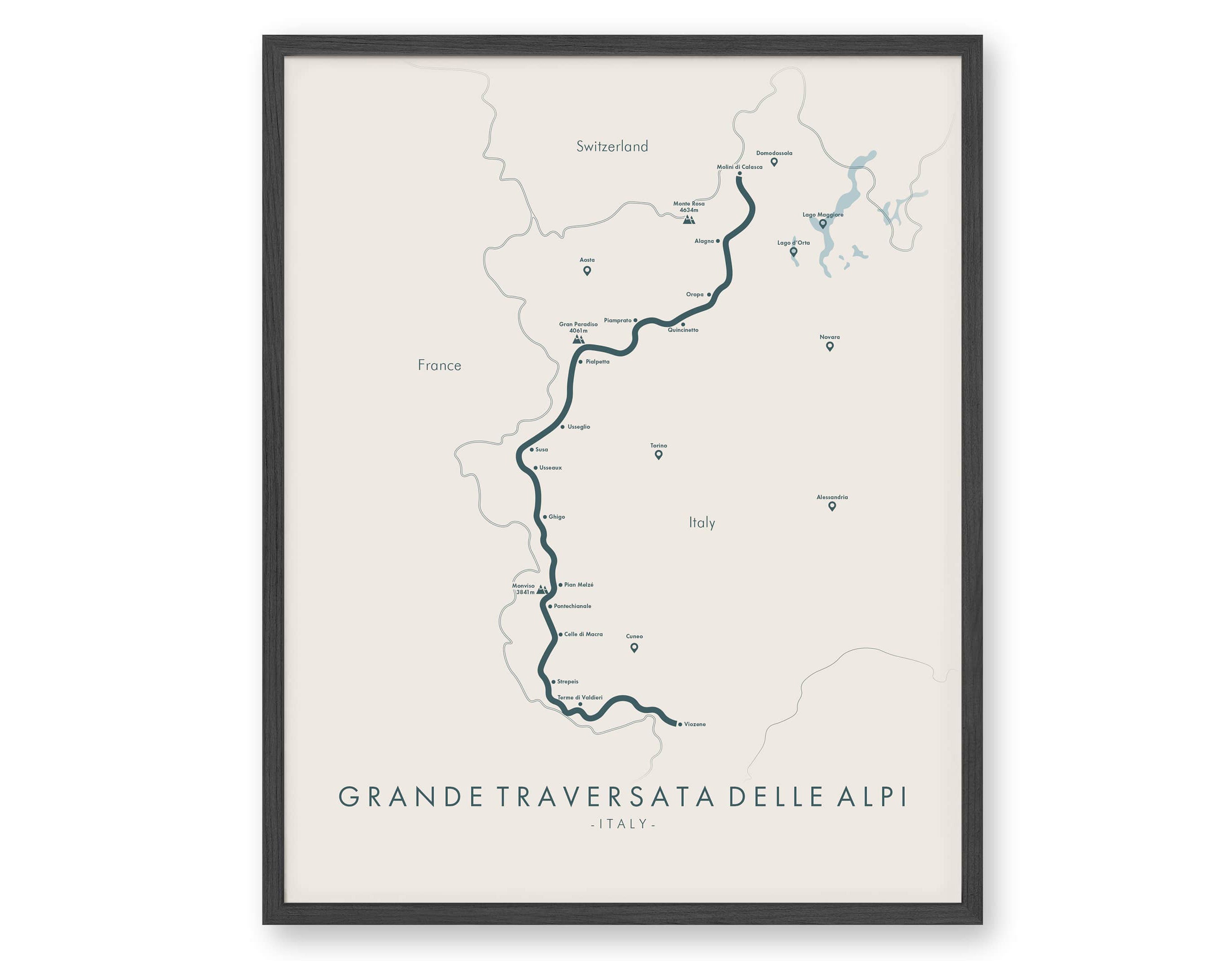 Grande Traversata Delle Alpi Map | Grande Traversata Delle Alpi Trail ...