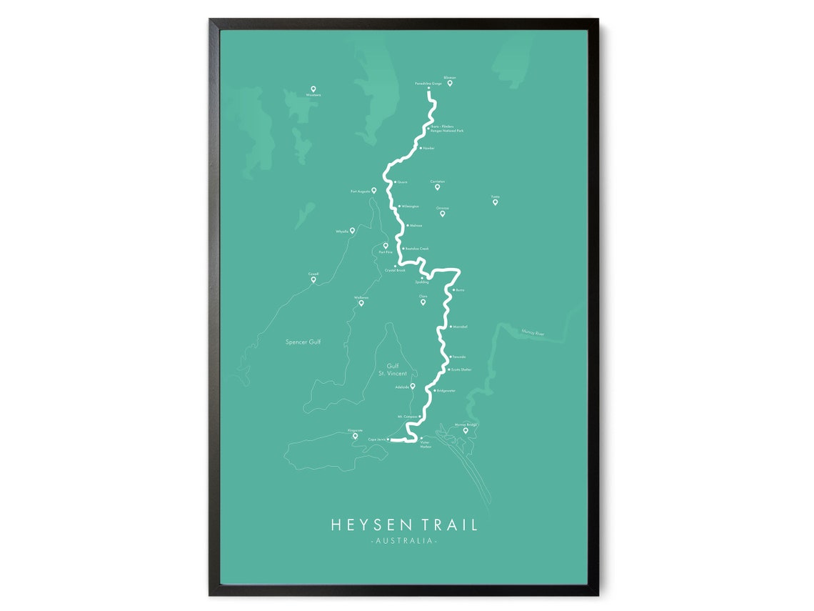 Heysen Trail Map Heysen Trail Hiking Poster Hiking | Etsy