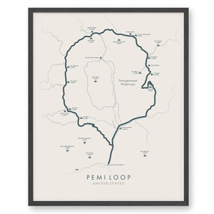 Pemi Loop Map | Pemi Loop Poster | White Mountain Hiking | USA Hiking ...