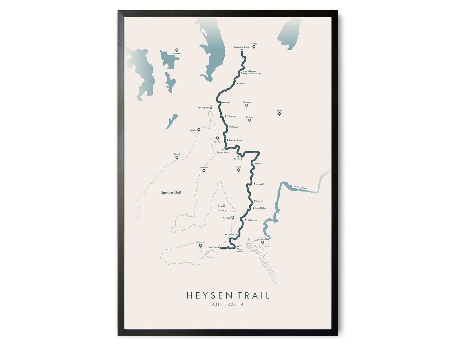 Heysen Trail Map Heysen Trail Hiking Poster Hiking | Etsy