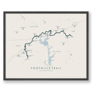 Foothills Trail Map | Foothills Trail Poster | Hiking USA | Trail Map ...